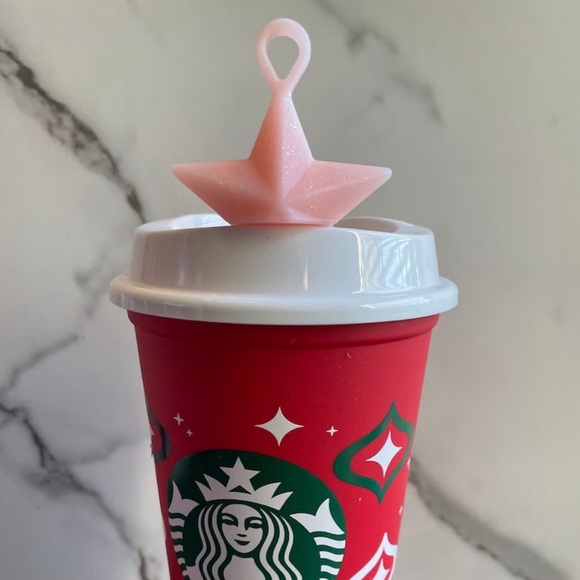 Starbucks | Dining | Starbucks Holiday Pink Star Rose Gold Reusable Hot ...